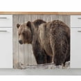 Bear Cabinet Curtains 28" W x 35" L Farmhouse Rustic Animals Wooden ...