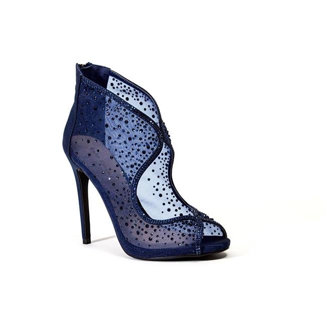 Mesh O-T Bootie & Embellished High Heel Ankle Bootie in Rhinestones ...
