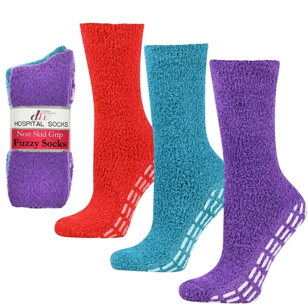 Hospital Socks Women Men Non Skid Gripper Cozy Socks Debra Weitzner 3 ...