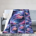 Galaxy Dolphin Ocean Art Blanket for Couch Bed Cosmic Sea Fantasy ...