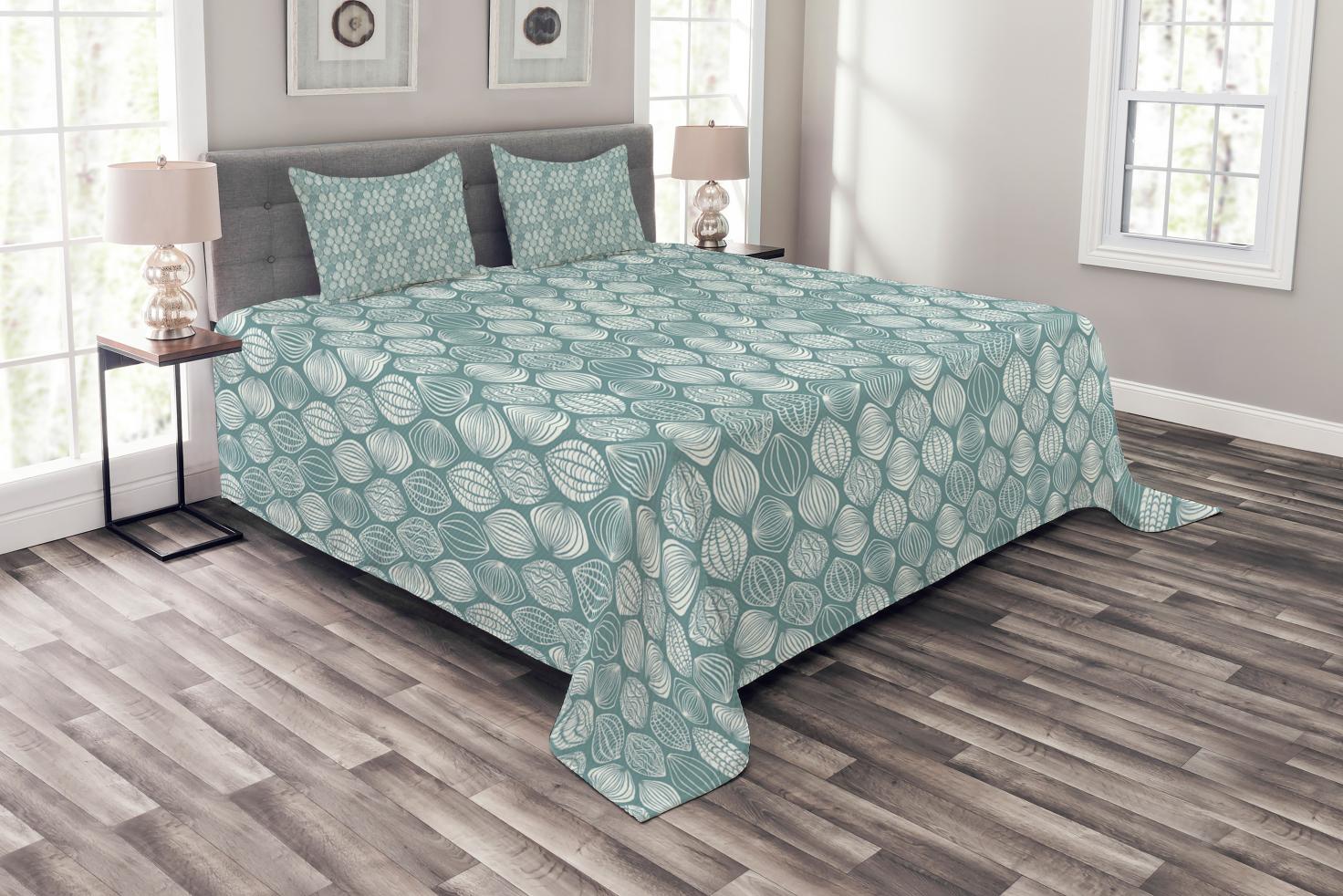 Geometric Bedspread Set Queen Size, Different Type of Oval Figures ...