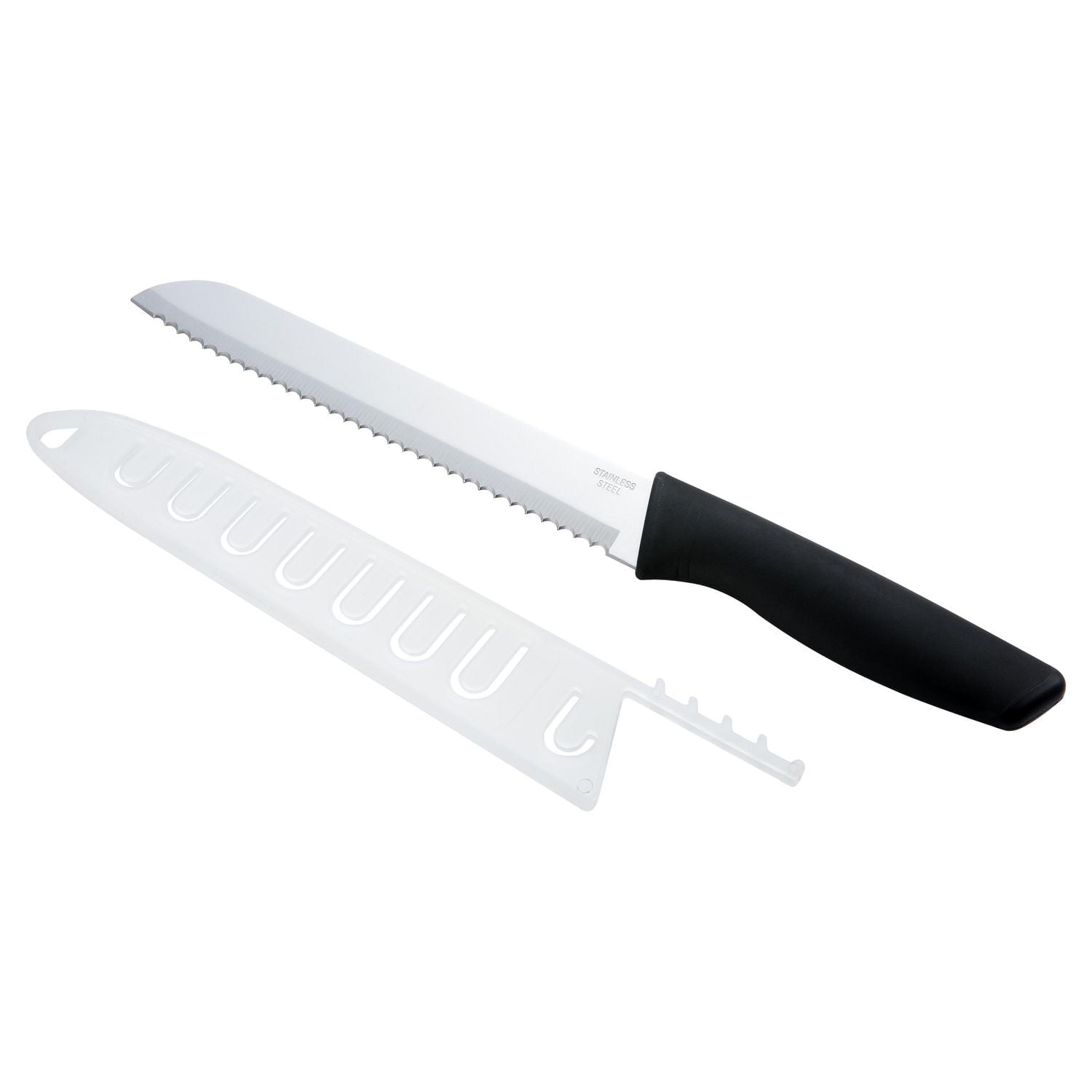 Mainstays 7.5" Stainless Steel Kitchen Bread Knife Black, Mainstays ...