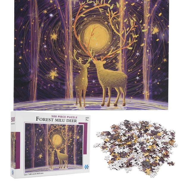 Rompecabezas educativo Jadeshay 500 piezas Ciervos del bosque Juguete ...