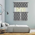 Black White Lattice Kitchen Curtains Set for Windows, Geometric Modern ...