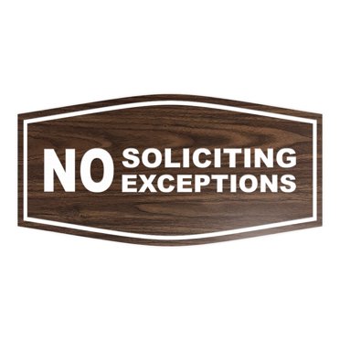 All Quality Fancy No Soliciting No Exceptions Sign (Ivory/Dark Brown ...