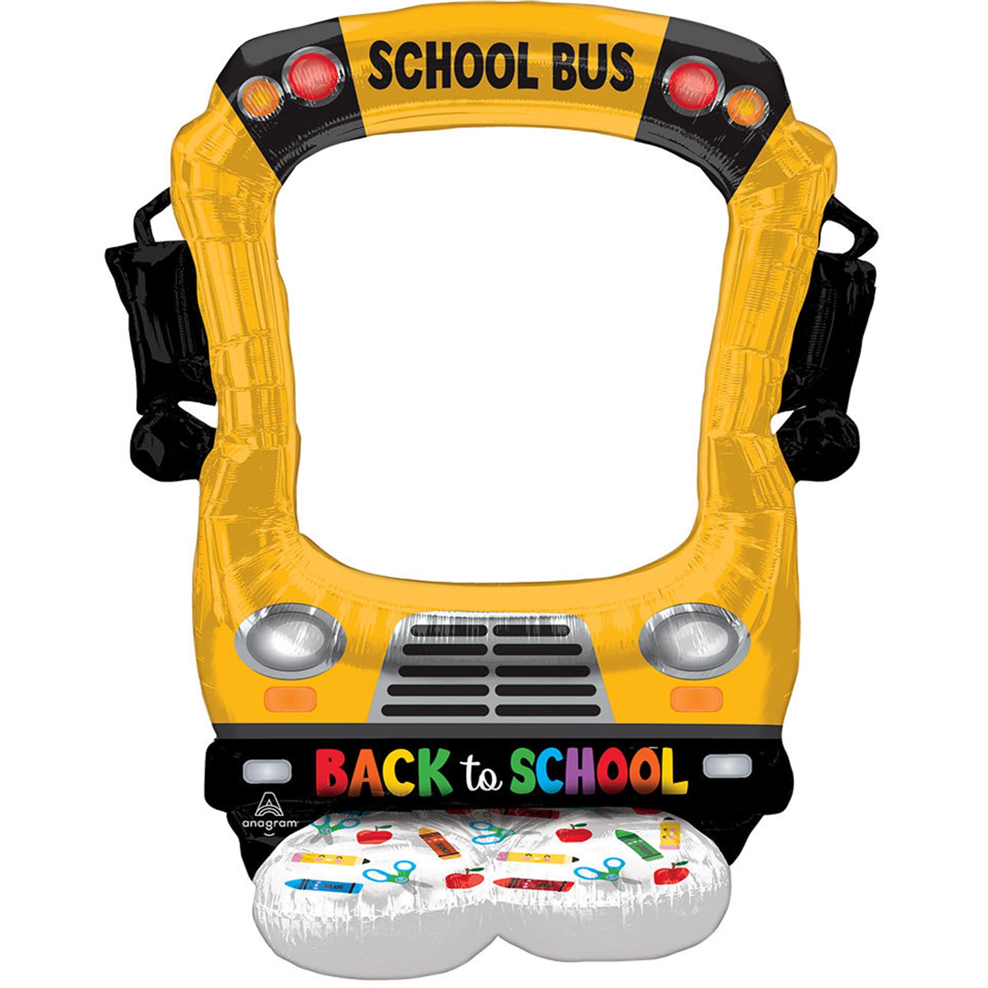 Selfie Frame School Bus Airloonz Fill With Air Balloon 56" - Walmart.com