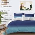 Dark Blue Duck Green Gradient 4 Piece Duvet Cover Set Queen Size Simple ...
