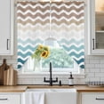 Cyan Brown Gradient Swag Curtain Valance for Window 2 Panels Water ...