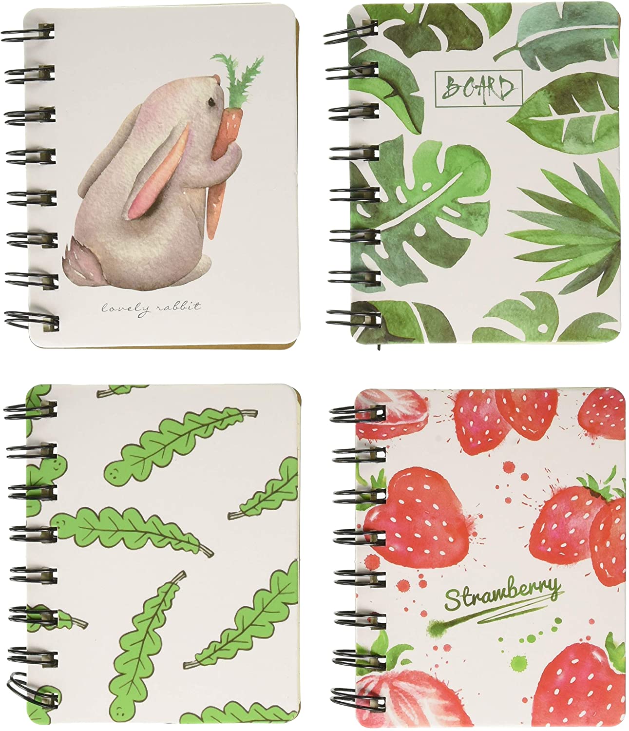 Wrapables Novelty Spiral Notebooks Journals Stationery (Set of 4 ...