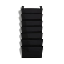 TRU RED Hanging Folder Black Plastic Wall File Organizer with 7 Pockets ...