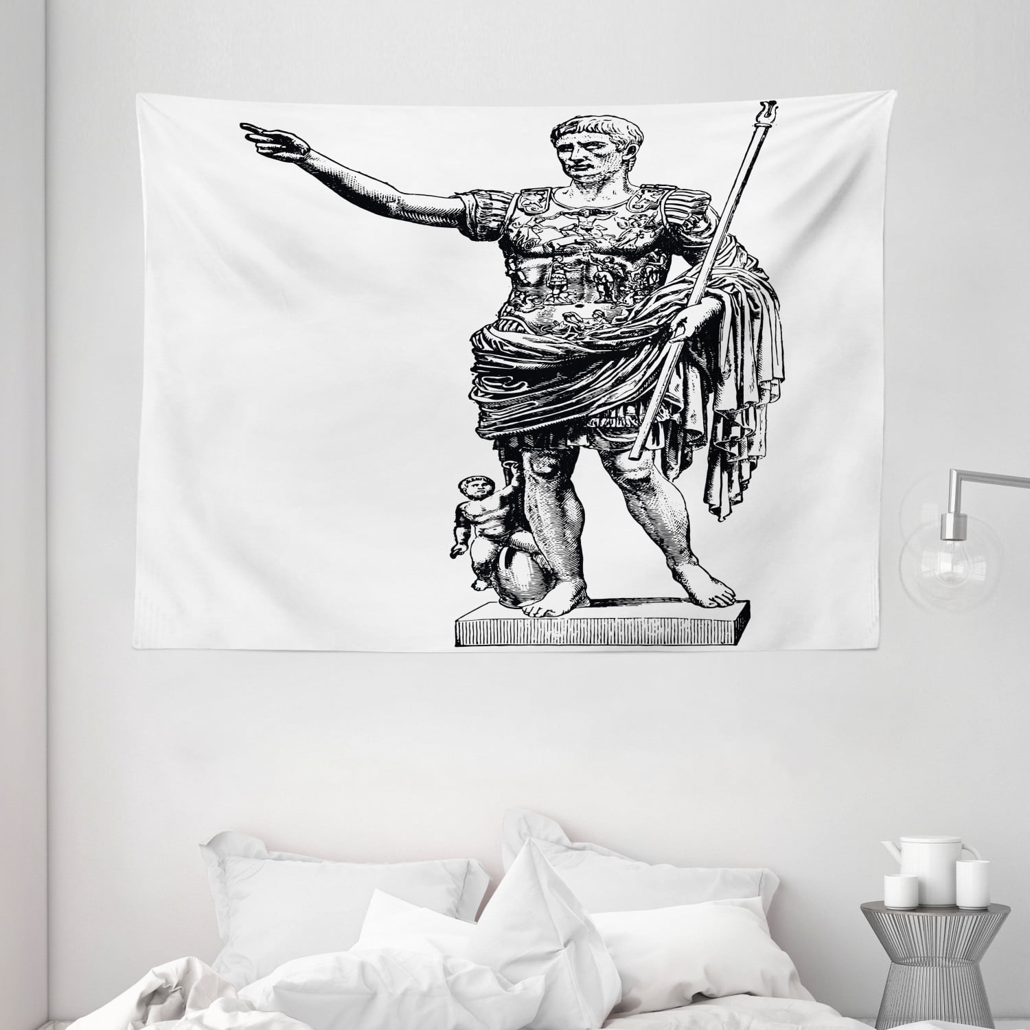 Toga Party Tapestry, Antique Statue of Augustus Vintage Ancient ...