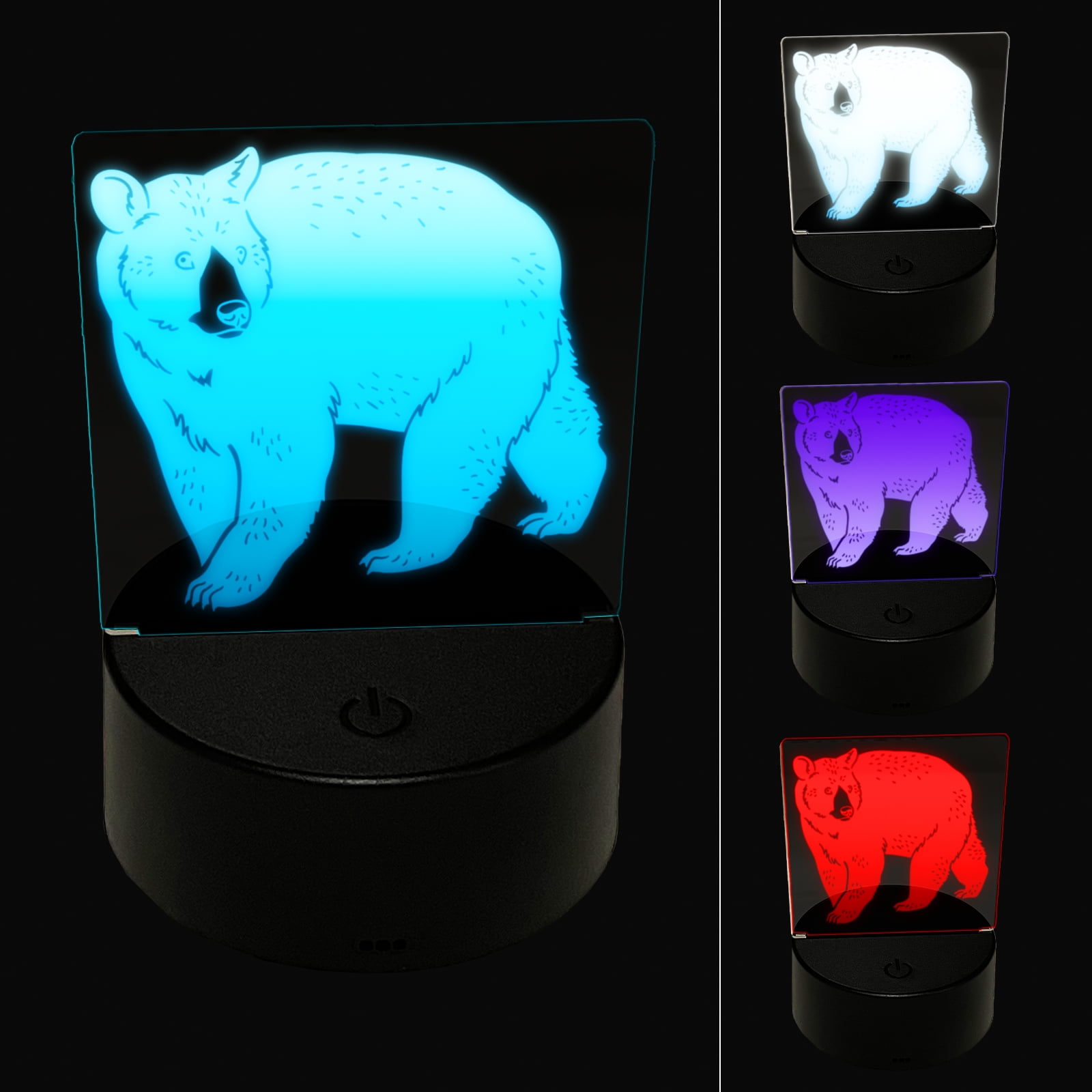 Walking American Black Bear LED Night Light Sign 3D Illusion Desk ...