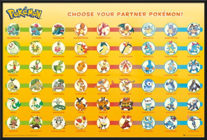 Pokemon - Framed TV Show / Gaming Poster / Print (Choose Your Partner ...
