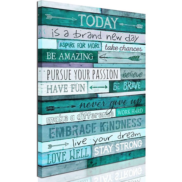 Inspirational Wall-Art - Quotes Office Wall Decor - Teal Wall Decor for ...