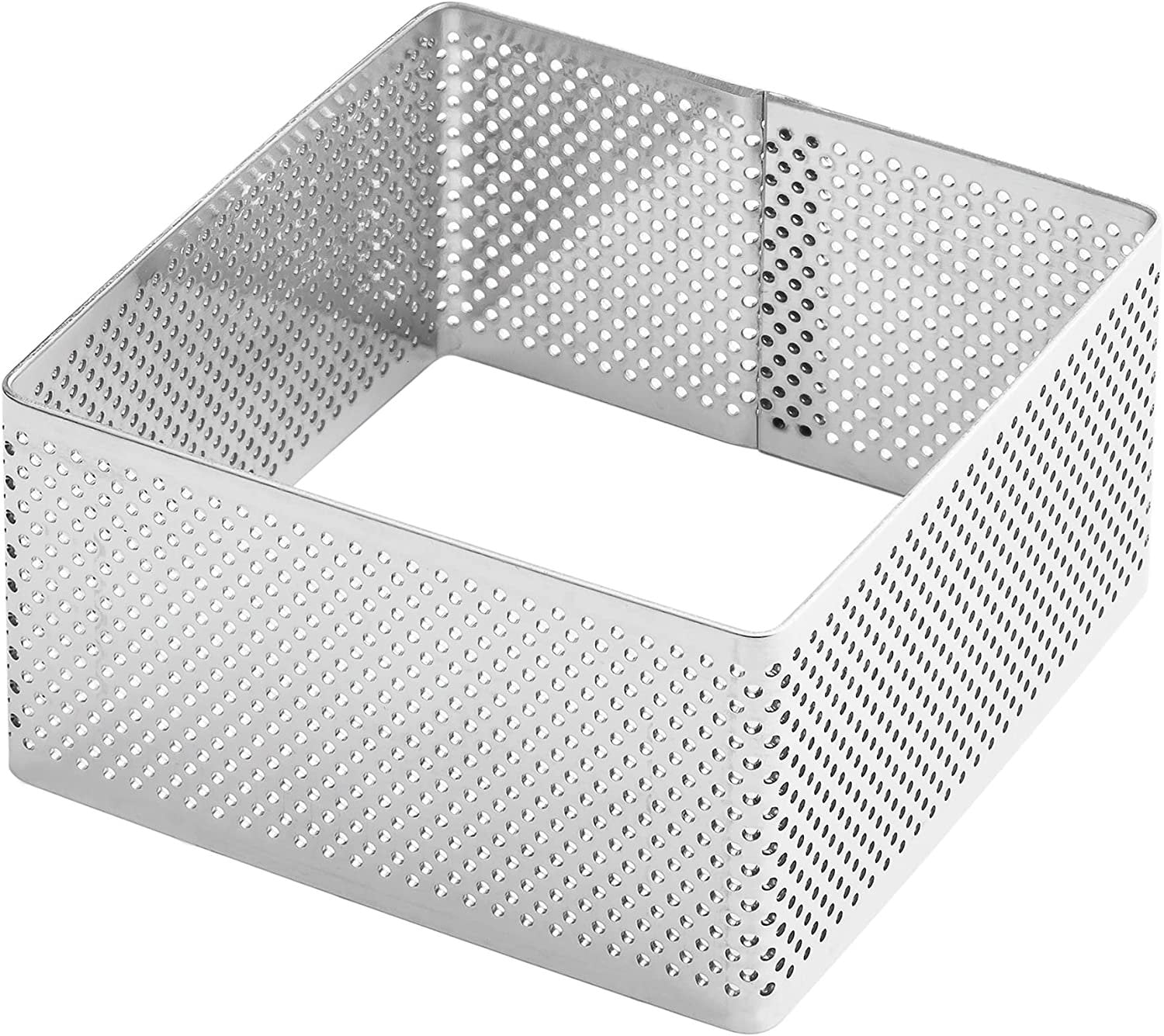Pavoni Stainless Steel Perforated Cake Ring, Square, 3.1" x 3.1" x 1.8 ...