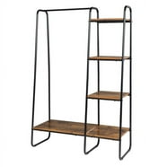 IRIS USA Garment Rack with Wooden Shelves for Hanging Clothes and ...