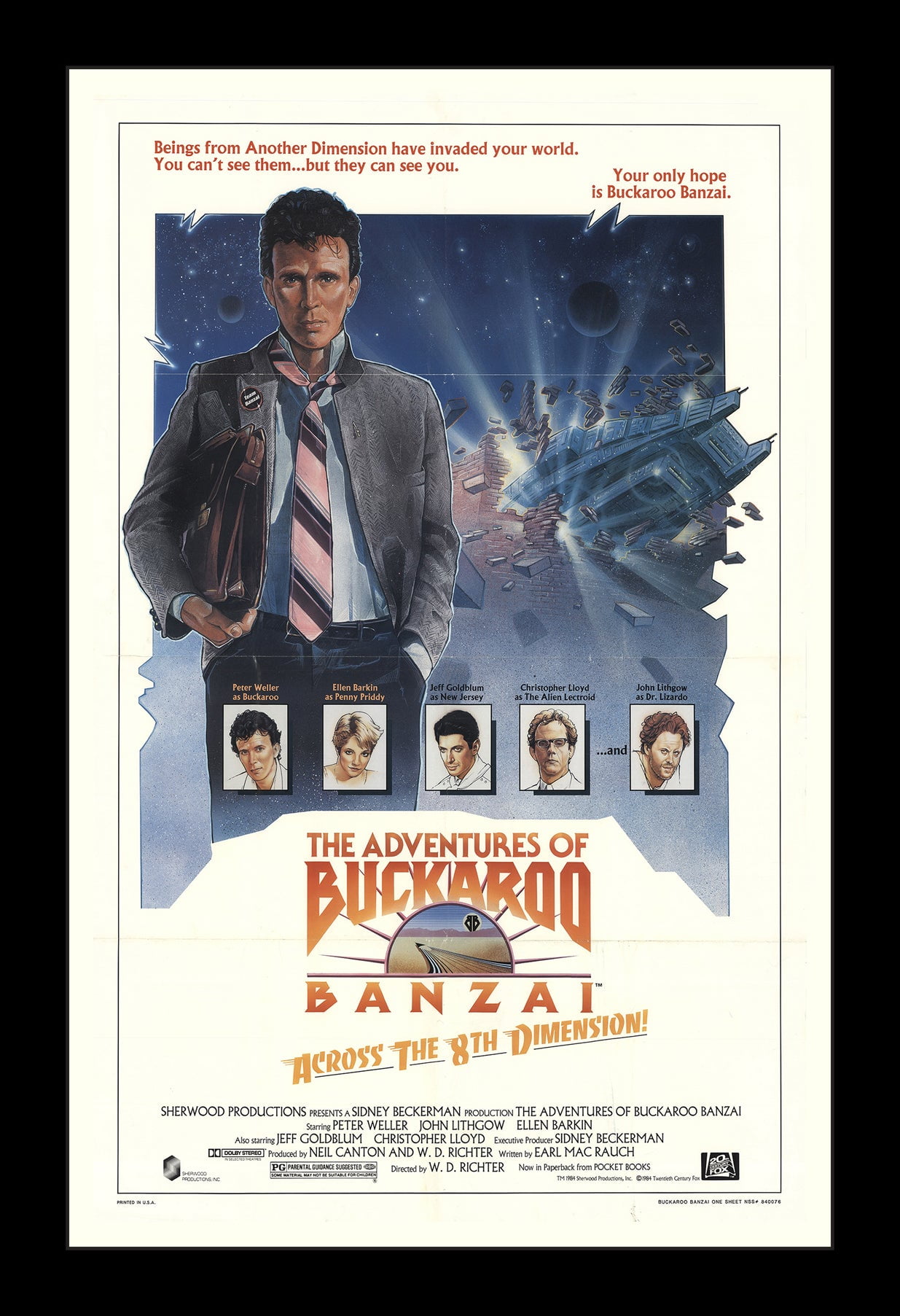 THE ADVENTURES OF BUCKAROO BANZAI - 11x17 Framed Movie Poster - Walmart.com