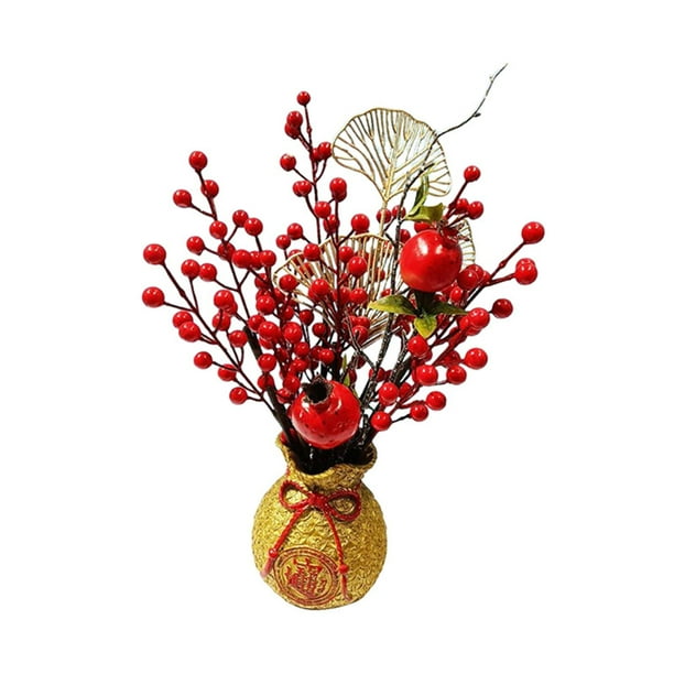 Red Berries Bouquet Table Centerpiece Flower Arrangements for Living ...