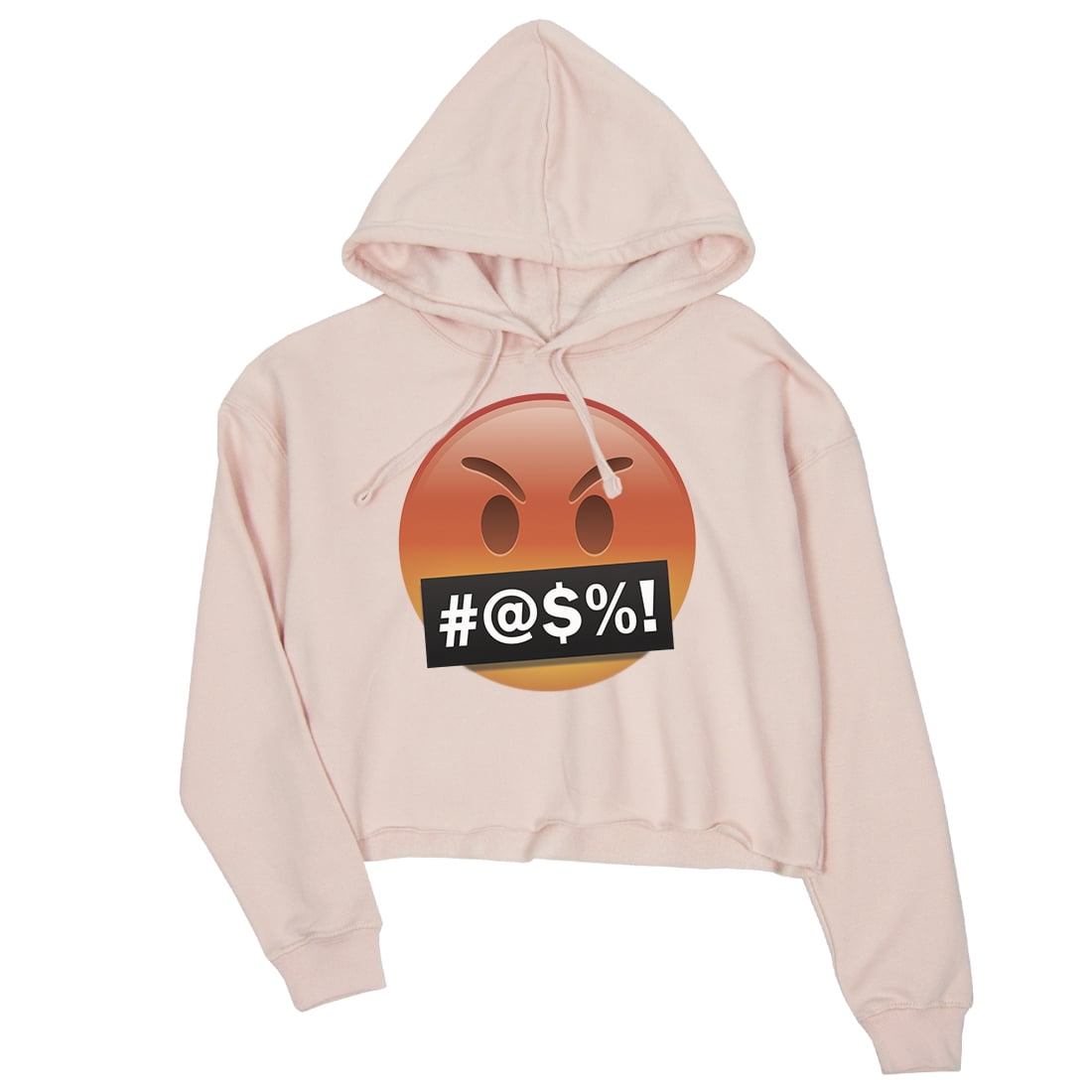 Emoji-Angry Womens Pink Crop Hoodie Wonderful Halloween Gag Gift ...