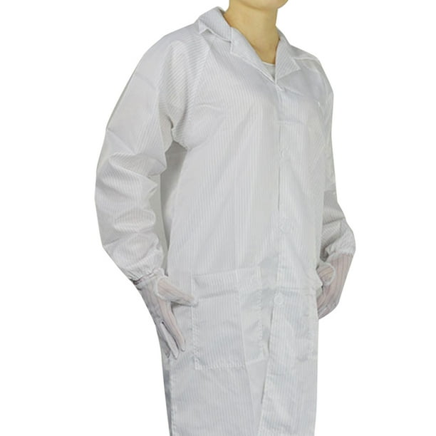 IKemiter Anti-static Smock Cleanroom Suit Overalls Dust-proof Lab Coat ...