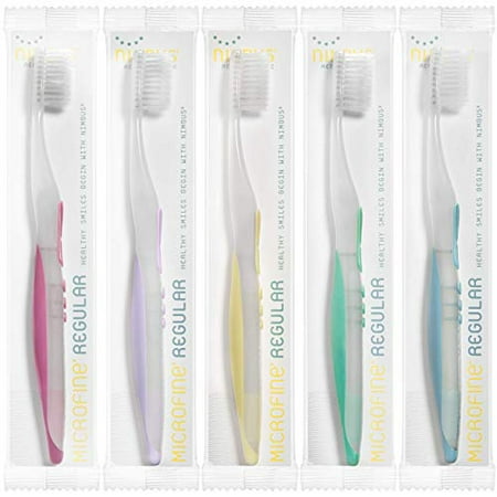 Nimbus® Microfine® Toothbrush REGULAR size, Pack of 5 "Colors Vary ...