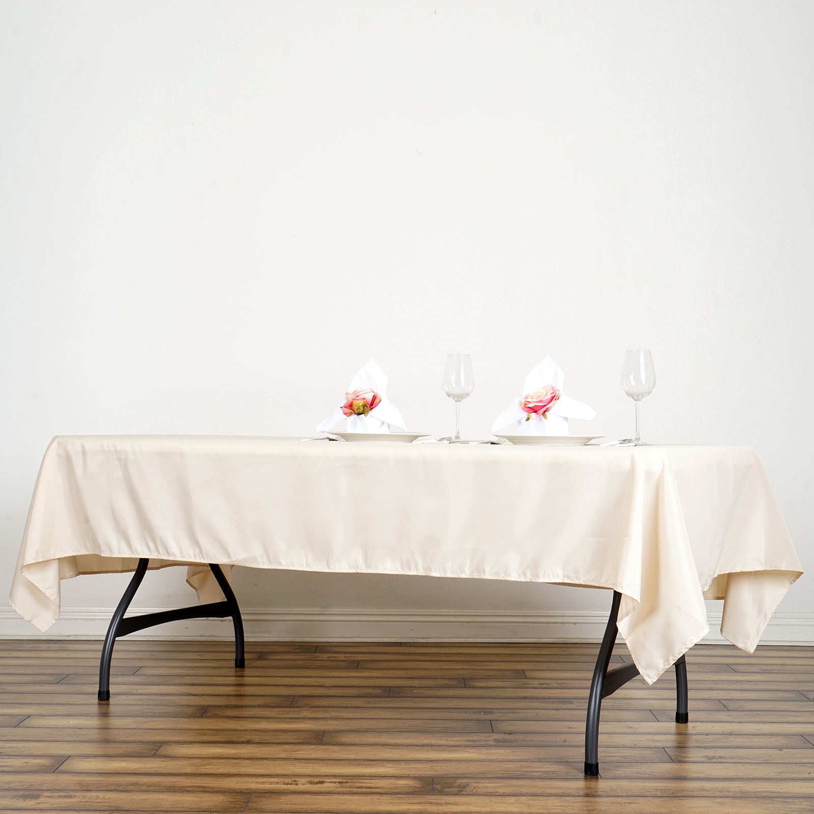 BalsaCircle 60" x 102" Polyester Rectangular Tablecloth Beige - Walmart.com