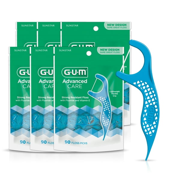 Advanced Care Floss Picks - Dental Flossers for Adults with Vitamin E ...