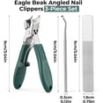 Eagle Beak Beveled Nail Clippers, Wide Jaw Opening Anti-Splash Slanted ...