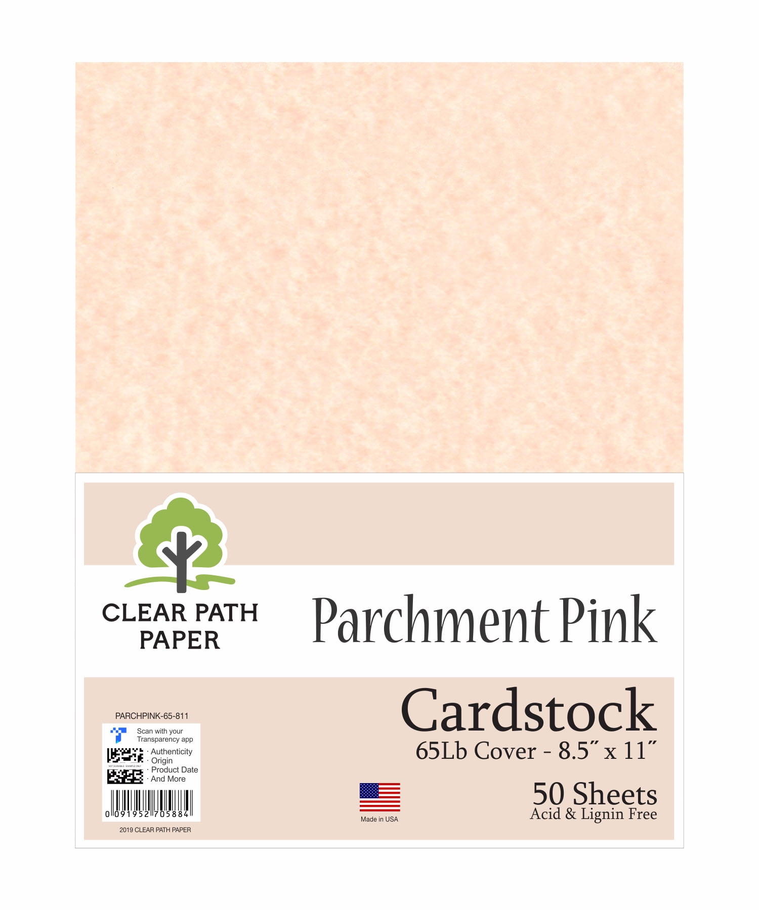 Parchment Pink Cardstock - 8.5 x 11 inch - 65Lb Cover - 50 Sheets ...