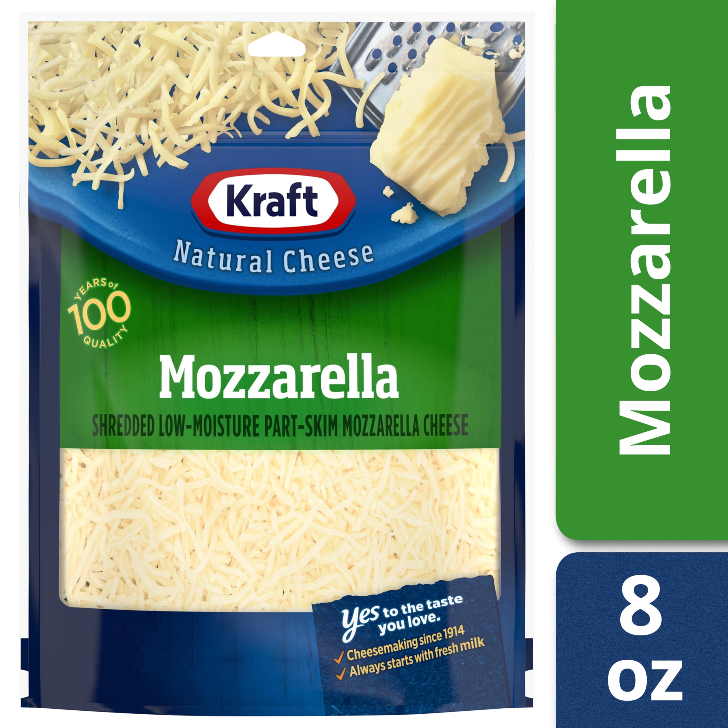 Kraft Mozzarella Shredded Cheese, 8 oz Bag - Walmart.com - Walmart.com