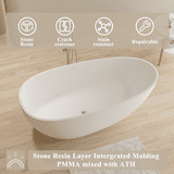 Solid Surface Freestanding Bathtub 67 inch, 25mm thick, LIGMIRR Egg ...