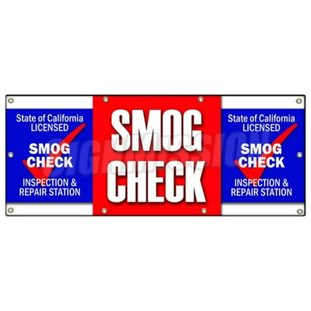 SignMission B-96 Smog Check 36 x 96 in. Smog Check Banner Sign ...
