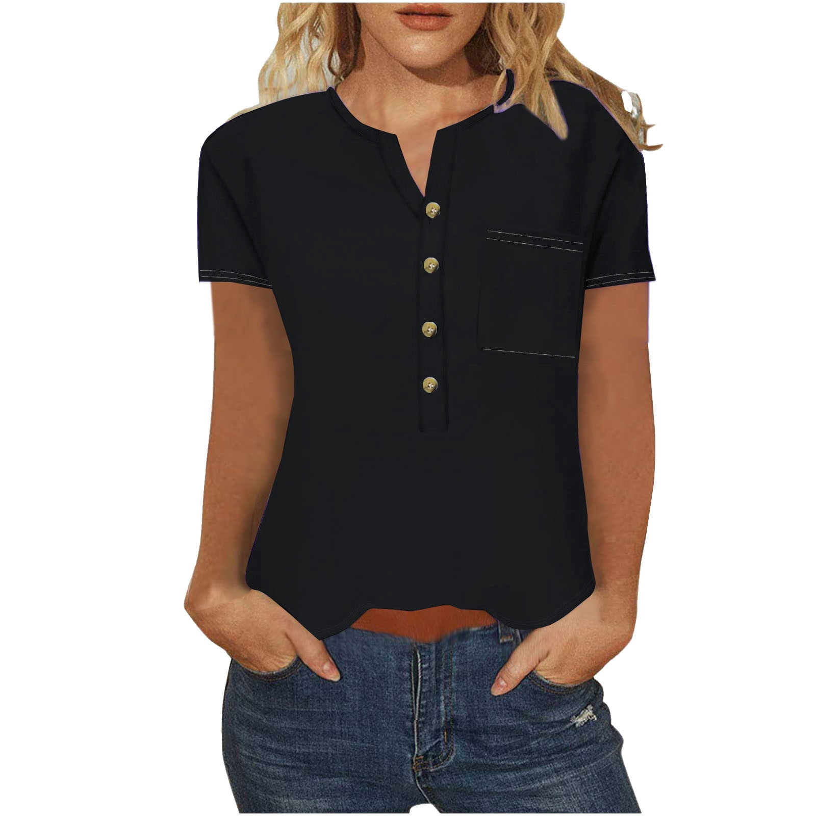 Click here for Faiwad Womens Short Sleeve Tops Casual Loose Solid... prices