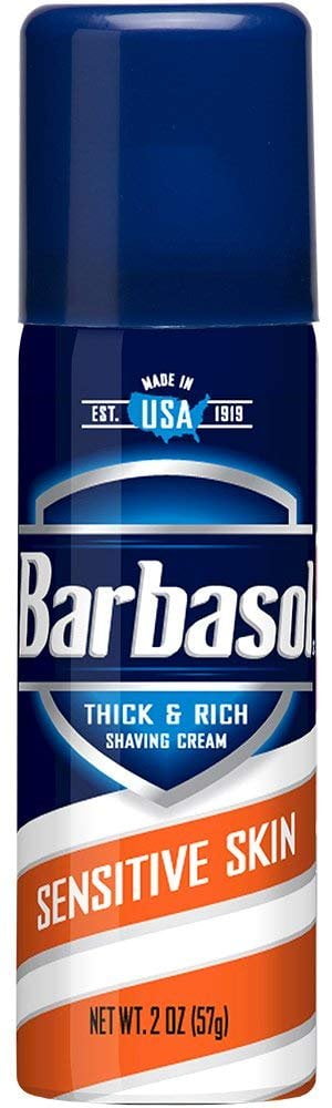 Barbasol Sensitive Skin Thick & Rich Shaving Cream for Men, 2 OZ ...
