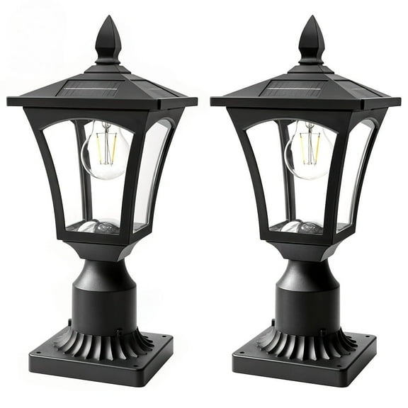 "Pasamic Solar Post Light, Dusk to Dawn Waterproof, Outdoor Garden Pole ...
