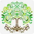 1Pc Tree of Life Stencil Damask Tree of Life Stencil Plastic Plant Tree ...