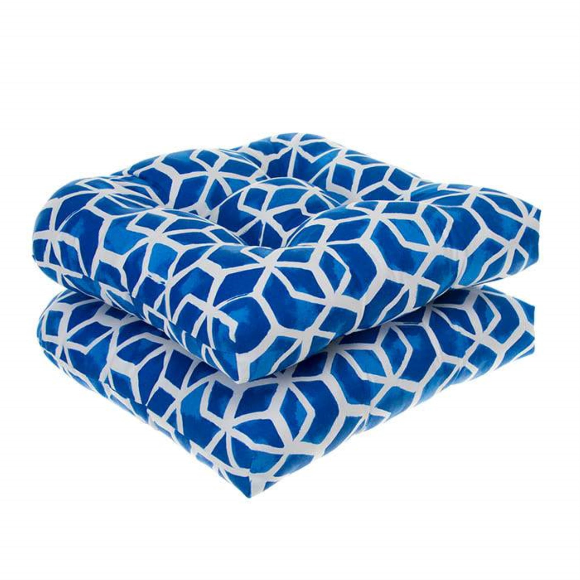 Pack de 2 Cojines de Asiento de Mimbre Azul en Cubos Glenna Jean 70567 ...