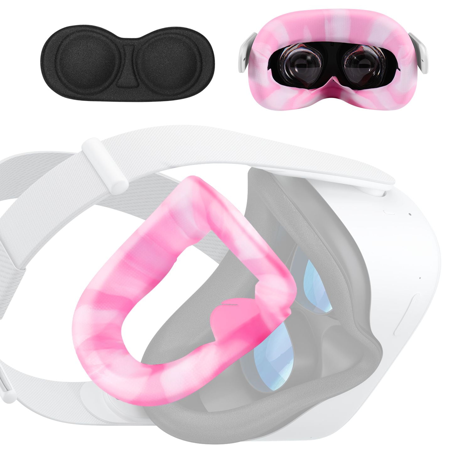 Quest 2 Silicone Face Cover Sweatproof Cushion with Nose Light Blocker ...
