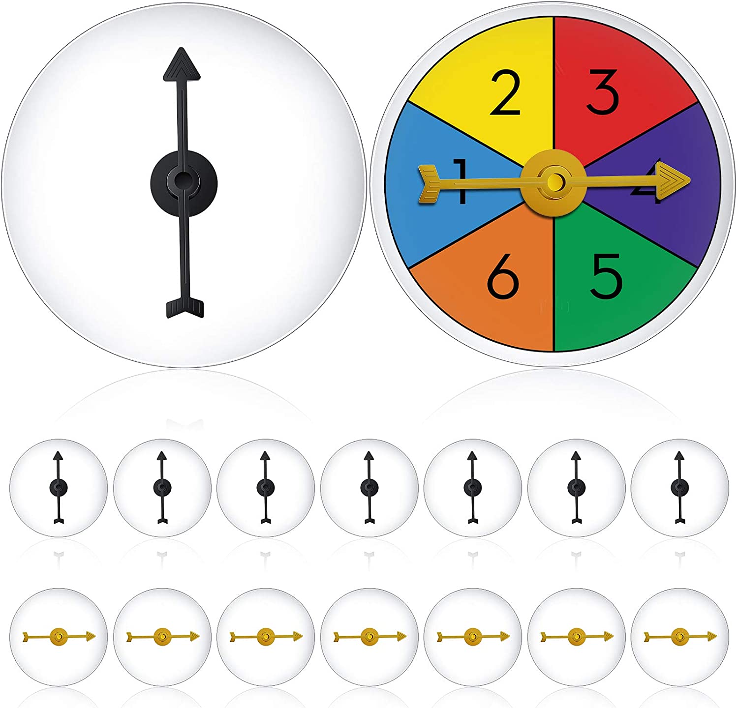 16 Pieces Transparent Game Spinners DIY Six-Color Spinners Write On ...