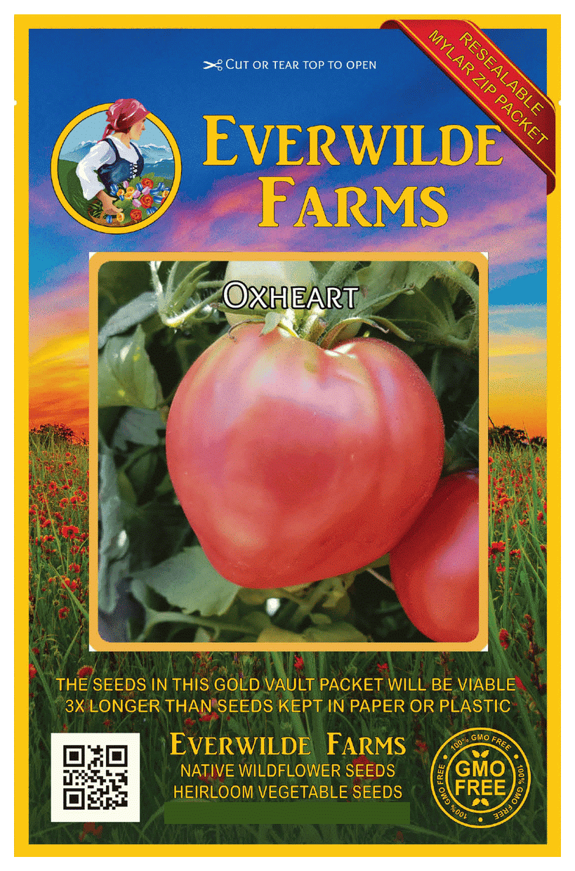 Everwilde Farms - 100 Oxheart Heirloom Tomato Seeds - Gold Vault Jumbo ...