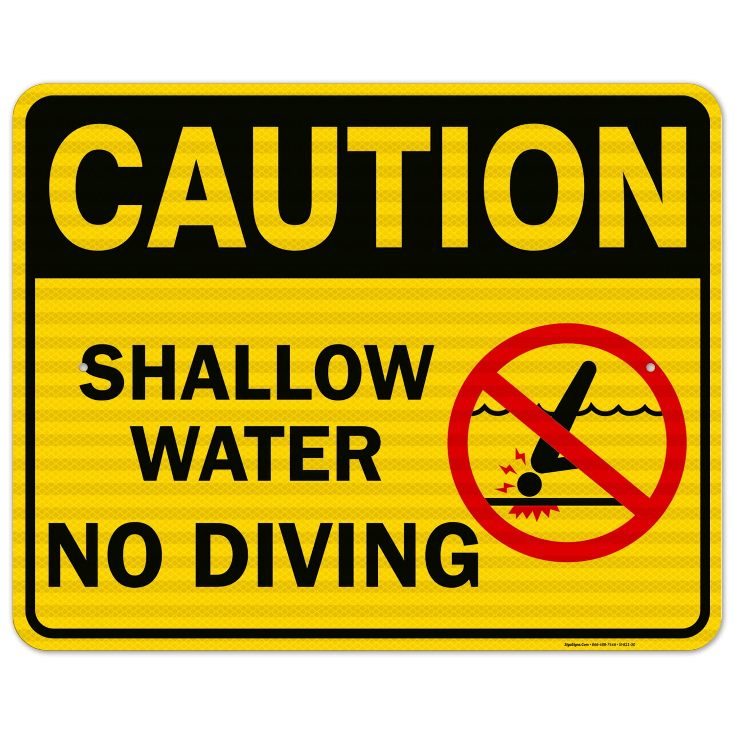 Swimming Pool Sign, Shallow Water No Diving - Walmart.com