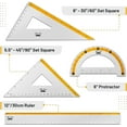 Mr. Pen- Geometry Set, Yellow Stripes, 4 Pack, Metal Geometry Kit, Triangle Ruler, Metal Ruler ...