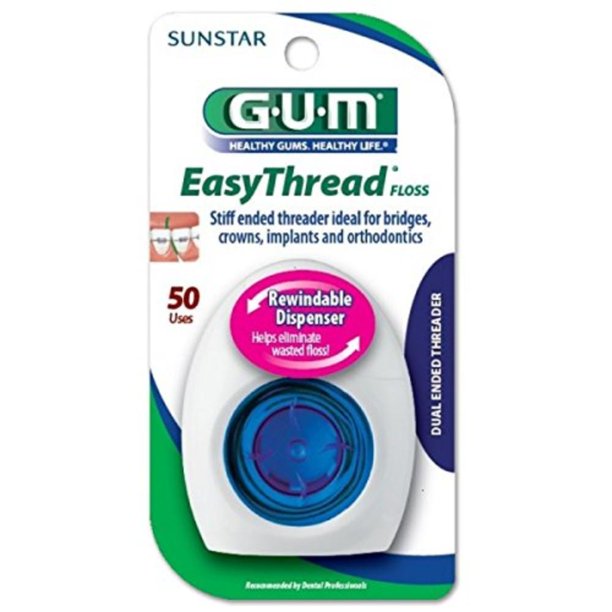 EasyThread Orthodontic Threader Floss (50 Uses) Dual Ended Threader ...