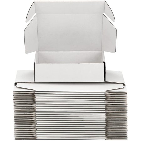 Small Shipping Boxes, 10x8x3 inches Set of 25 White Kraft Corrugated ...
