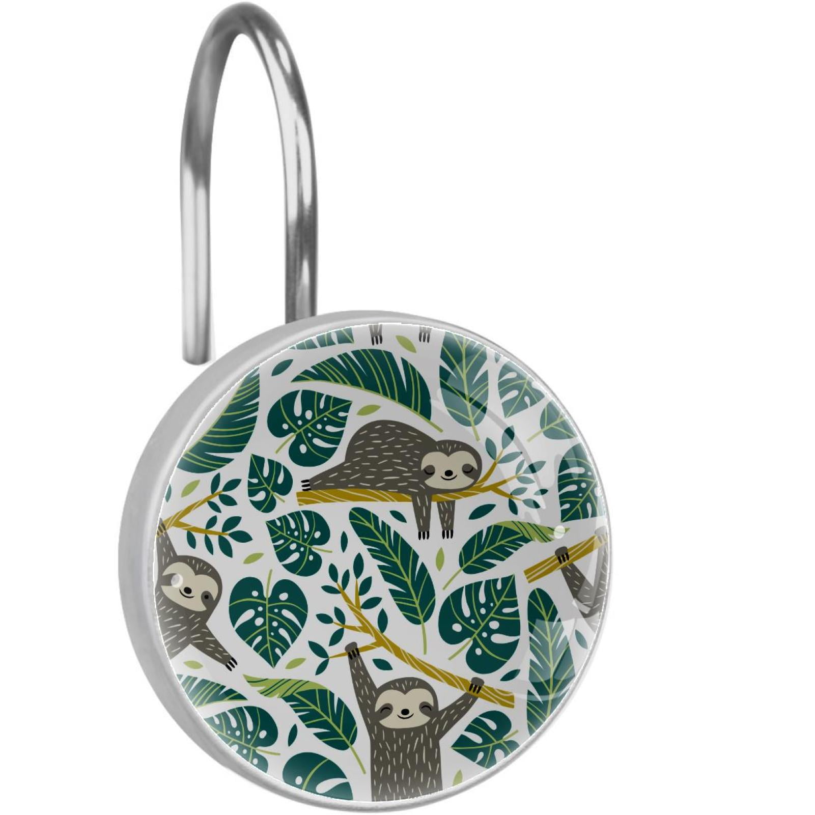 Cartoon Sloth Shower Curtain Hooks（Set of 12）for Home Hotel Shower Rods ...