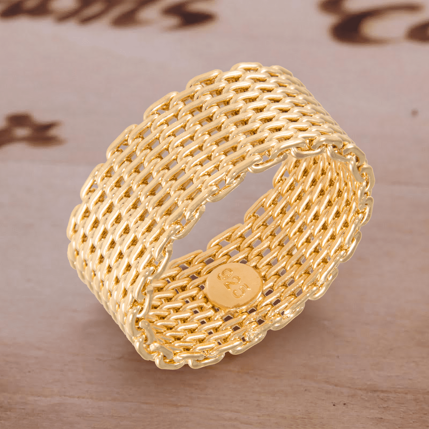 Maze Exclusive - Gold Woven Mesh Ring - Walmart.com - Walmart.com