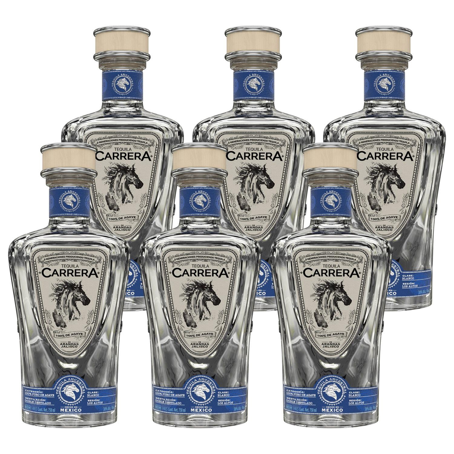 Pack de 6 Tequila Carrera Blanco 750 ml | Walmart en línea