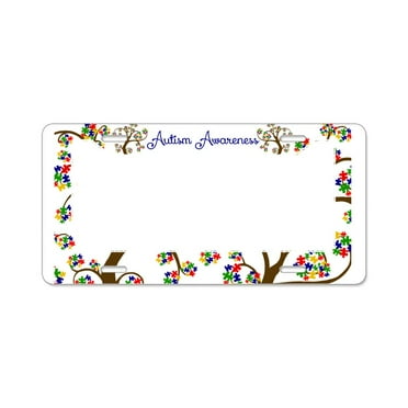 Autism Awareness, Puzzle Ribbons License Plate Tag Frame, Multiple ...