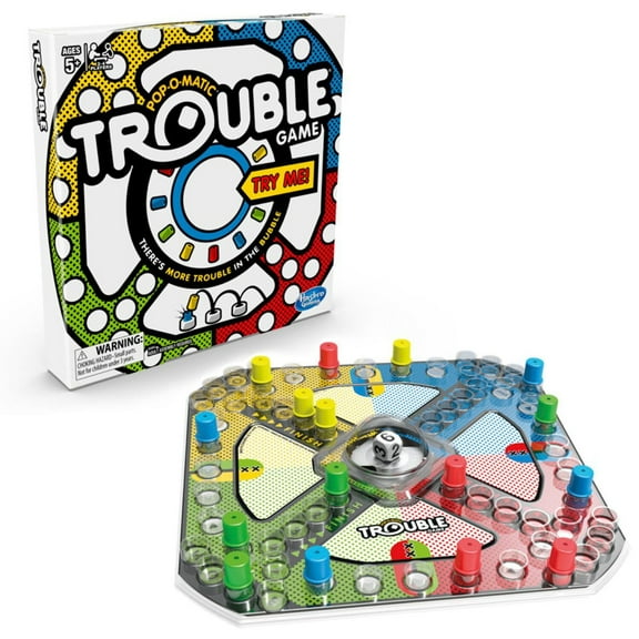 Hasbro Gaming Trouble Board Game - Popular Classic for Kids Ages 5 and ...