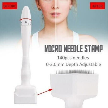Adjustable Derma Stamp, Derma Roller, Titanium 140 Micro Needles 0.20-3 ...